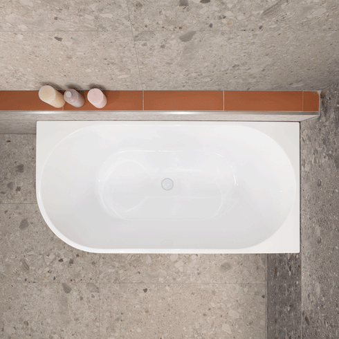 Avalon 55 inch Acrylic Freestanding Right Corner Bathtub, Matte White ...